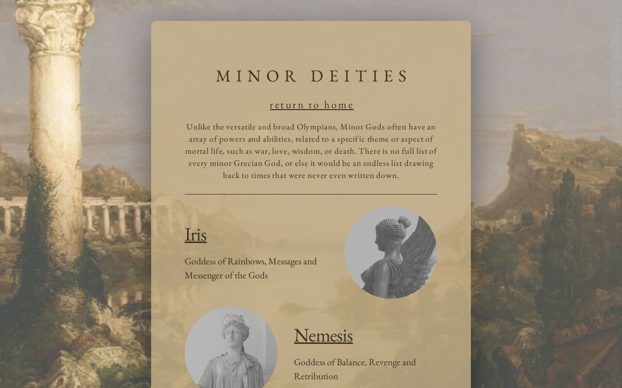 MINOR DEITIES